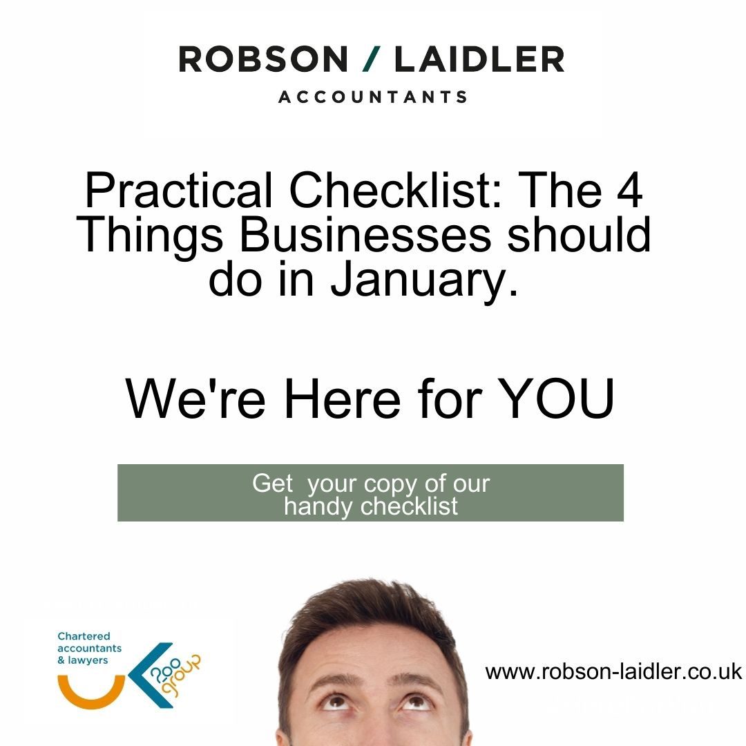 The 4 Key Things Businesses should do in January - Robson Laidler